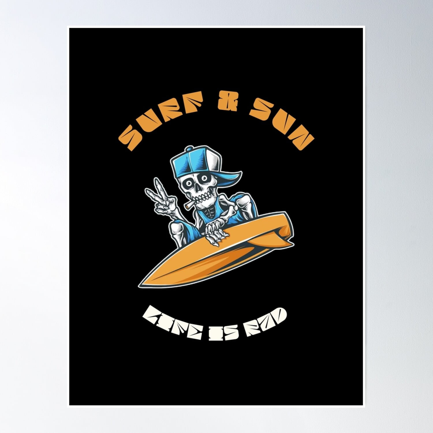 Modroom Surf & Sun: Life Is Rad Poster Wall Art, Modern Wall Decor ...