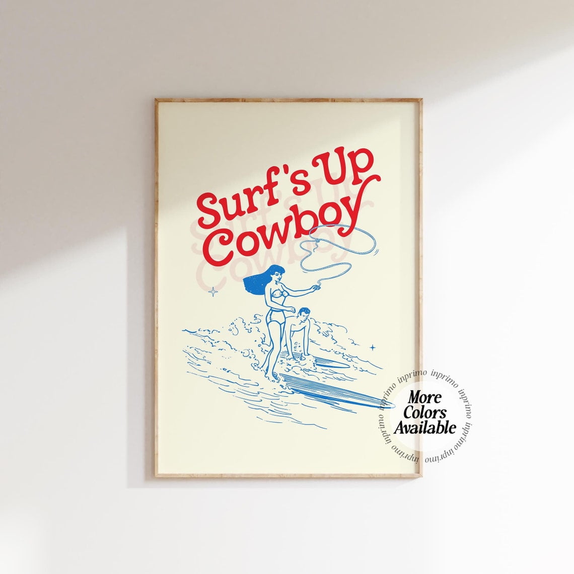 Modroom Surfs Up Cowboy Print | Surfing Poster Vintage, Surfs Up Poster ...