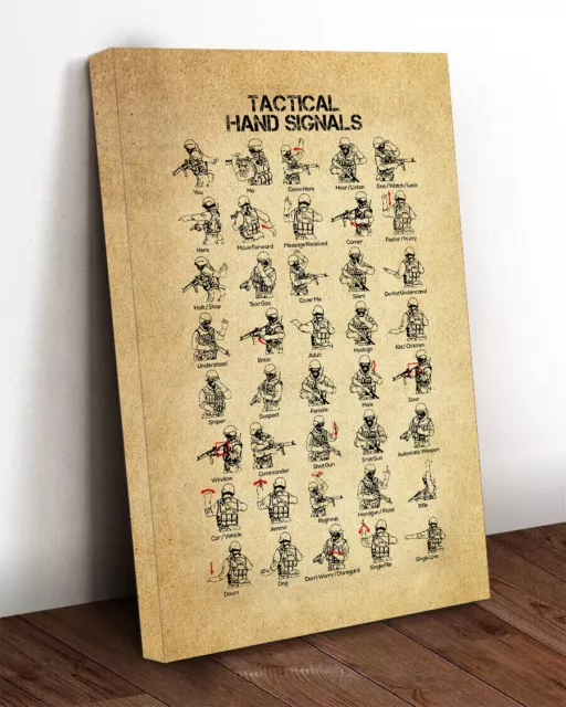 Modroom Tactical Hand Signals Knowledge Soldier Army Veteran Wall Art ...