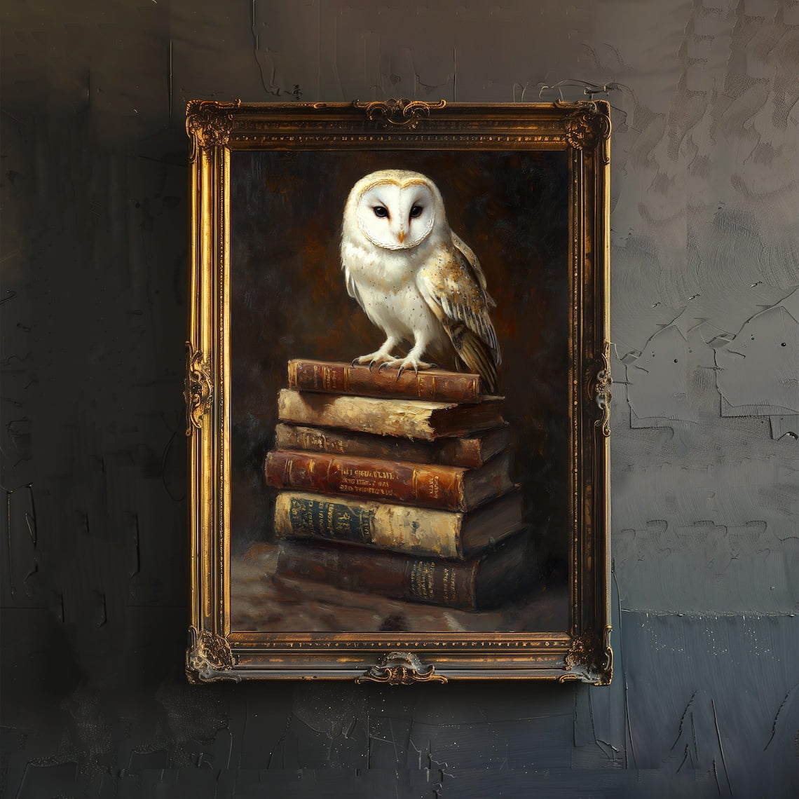 Modroom Tawny Owl On Old Books Poster Victorian Art Enchanted Vintage ...