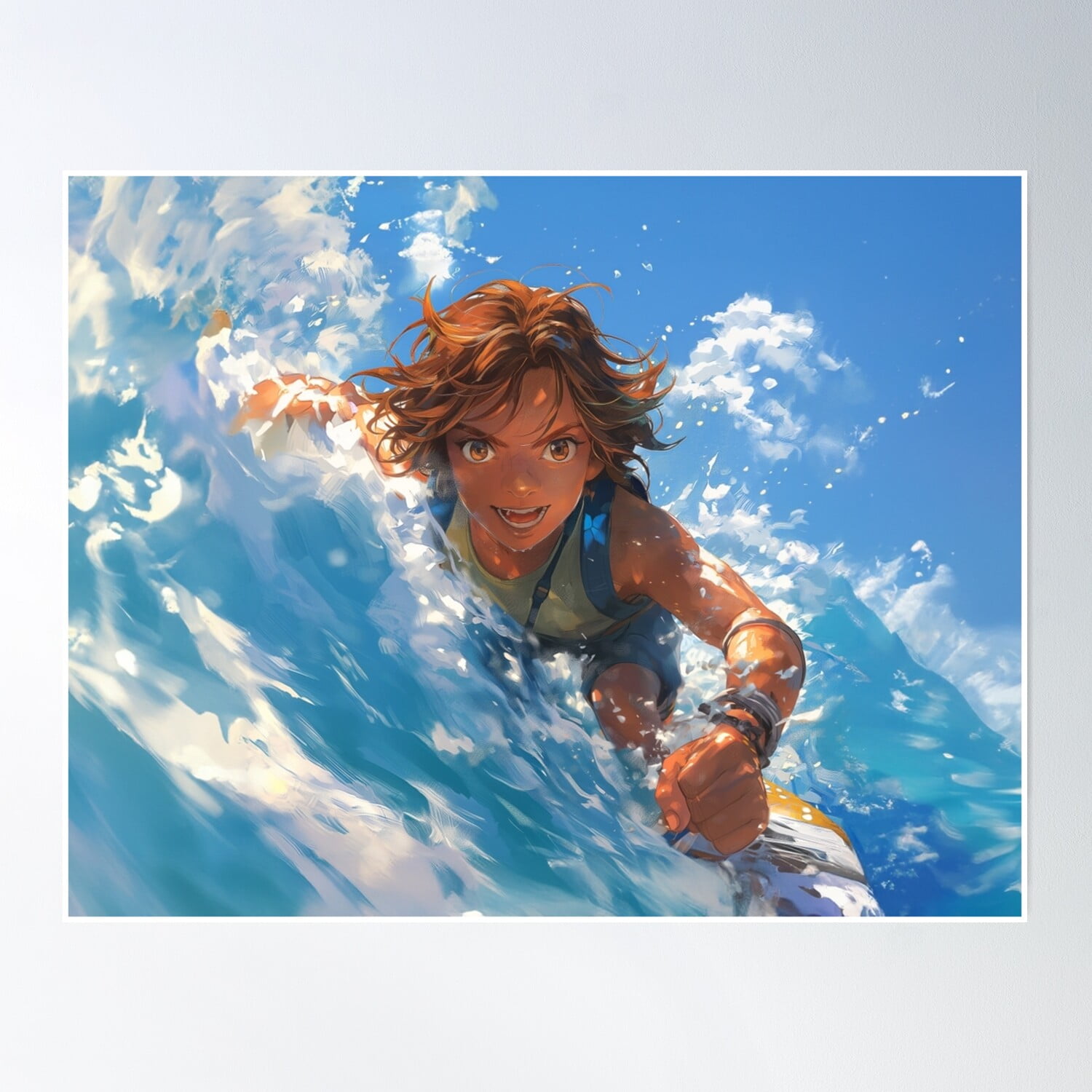 Modroom The Anime Surfer Poster Wall Art, Modern Wall Decor, 24x36 ...