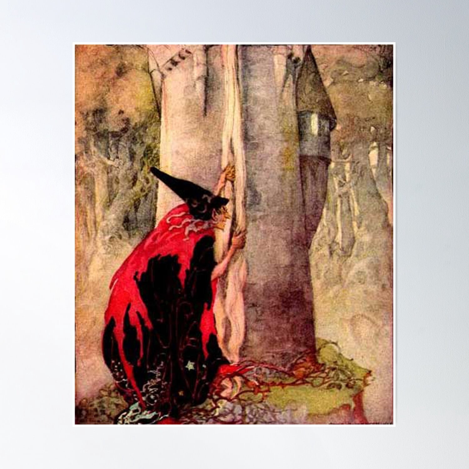 Modroom The Witch Climbing Rapunzel'S Hair - Anne Anderson Vintage ...