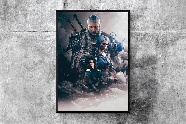 Modroom The Witcher Poster Geralt & Ciri Gaming Art For Game Room Wall ...