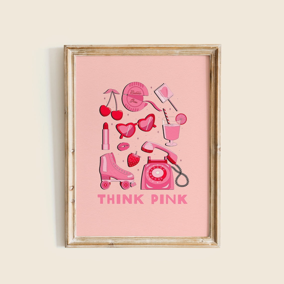 Modroom Think Pink Art Poster, Pink Poster, Pink Poster Design, Pink ...