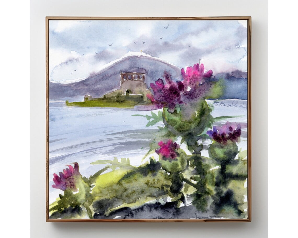 Modroom Thistle Art Print Landscape Scottish Thistle Print Eilean ...