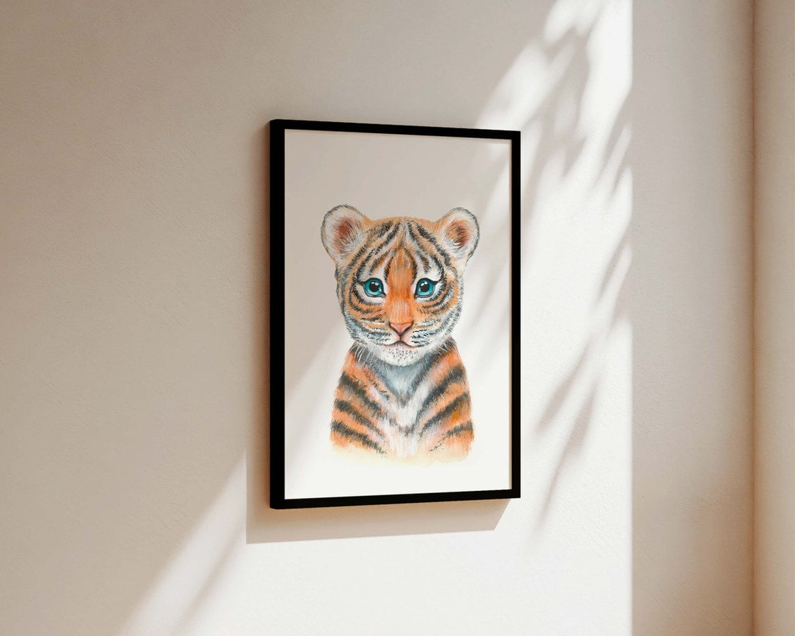 Modroom Tiger Cub Print | Safari Friend | Jungle Animal Poster ...