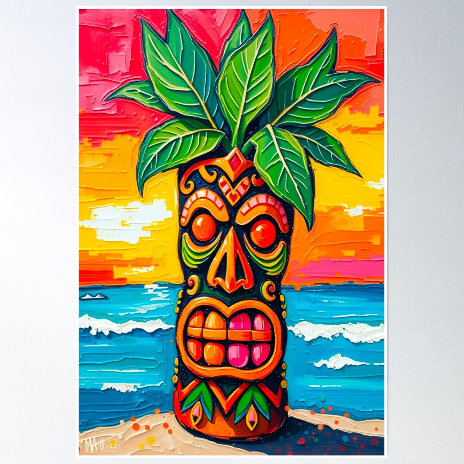 Modroom Tiki Totem Poster Wall Art, Modern Wall Decor, 8x12 UNFRAMED ...