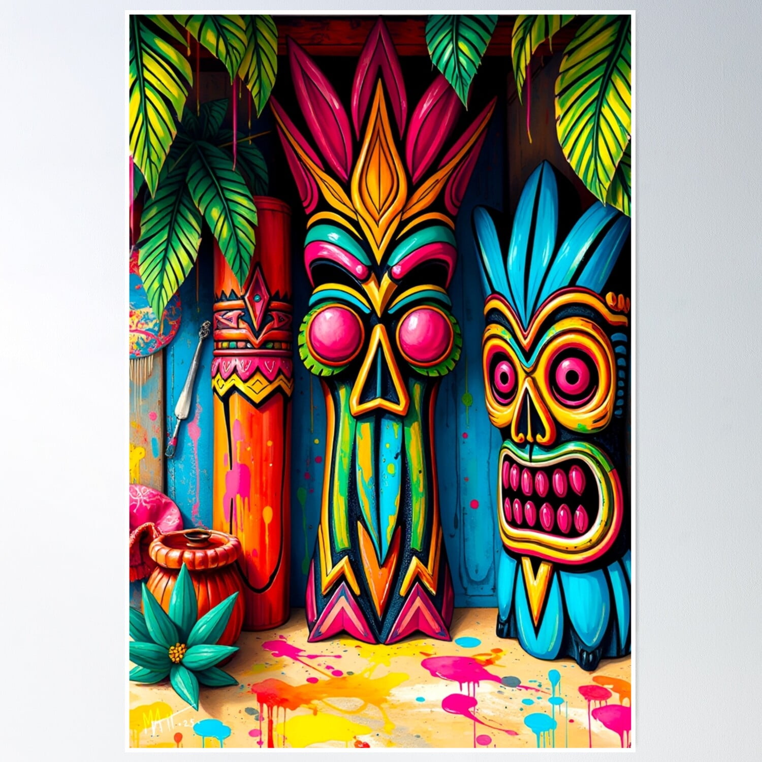 Modroom Tiki Totems Poster Wall Art, Modern Wall Decor, 8x12 UNFRAMED ...