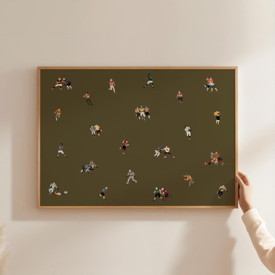 Modroom Tiny Football Players Poster, Minimalist People Art Gift For ...
