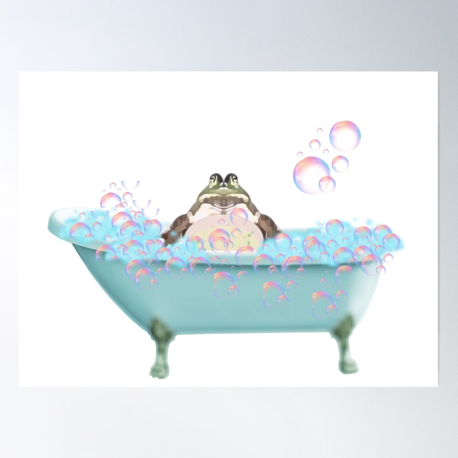 Modroom Toad Taking A Bath Poster Wall Art, Modern Wall Decor, 16x24 ...