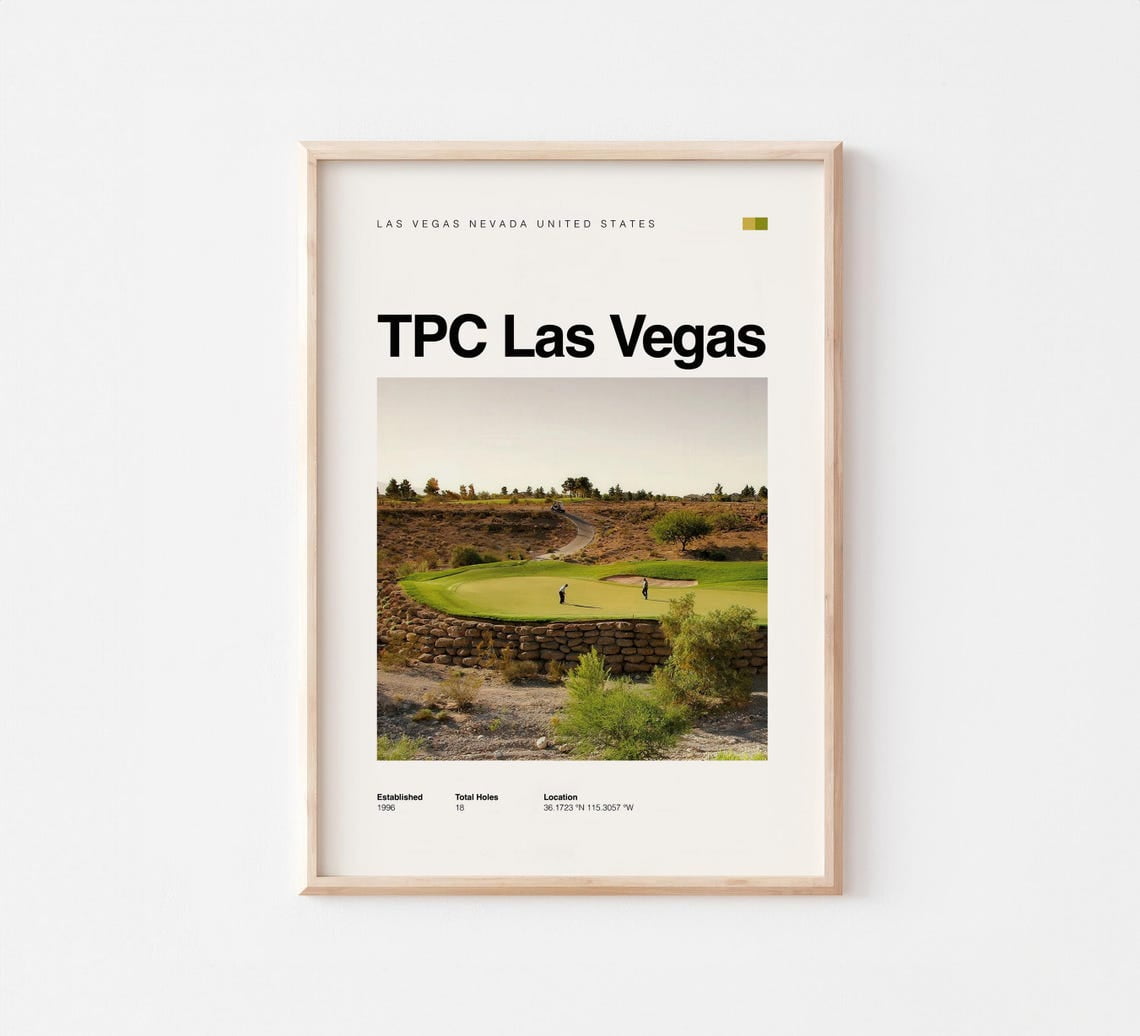 Modroom Tpc Las Vegas Golf Course Poster Nevada Golf Course Art ...
