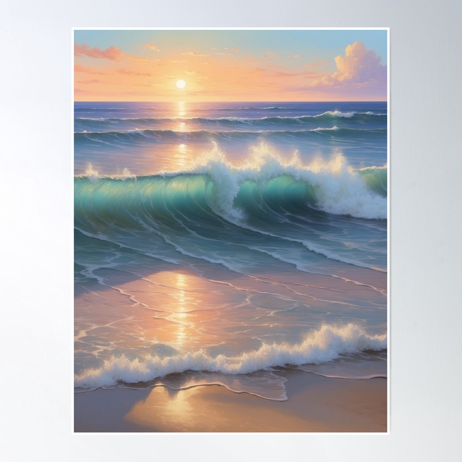 Modroom Tranquil Blue Ocean Waves | Serene Coastal Art Print | Blue ...