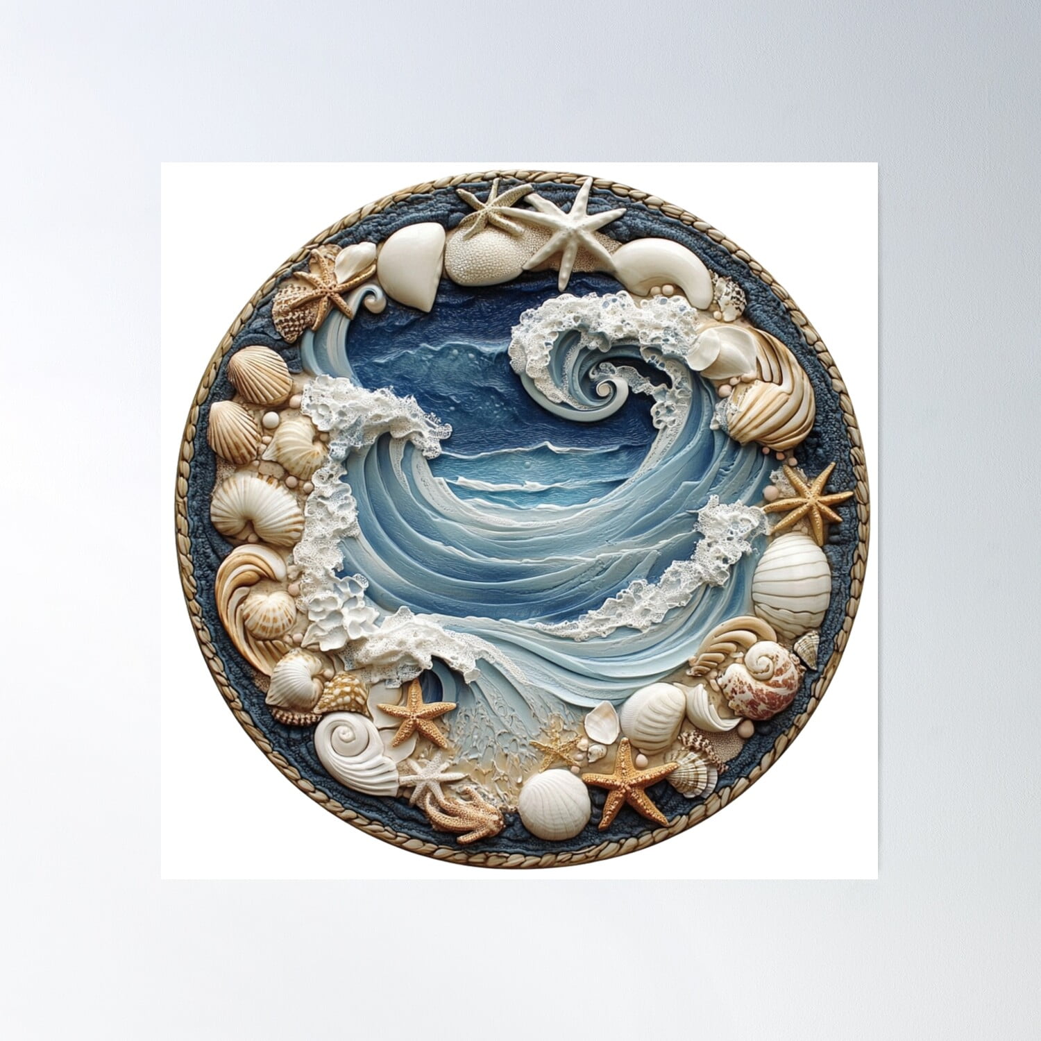 Modroom Tranquil Ocean Wave Mandala: Seashells, Starfish, And Flowing ...