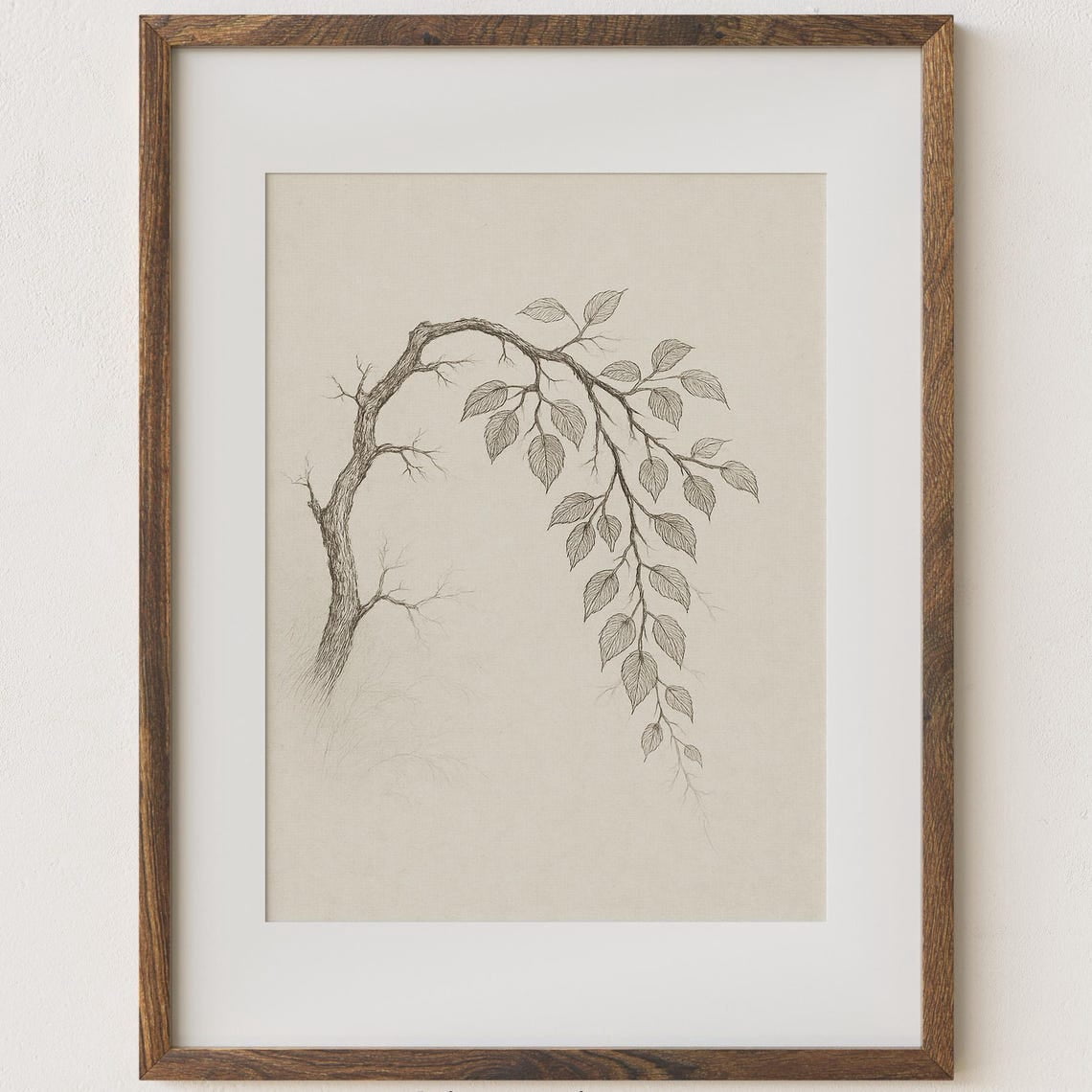 Modroom Tree Branch Sketch Print | Minimal Botanical Line Drawing ...