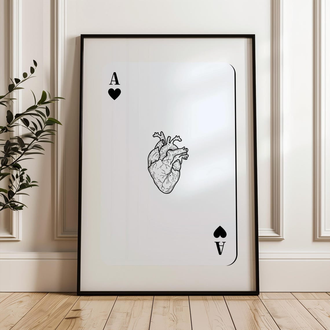 Modroom Trendy Ace Of Hearts Print, Ace Card Retro Wall Art, Aesthetic ...