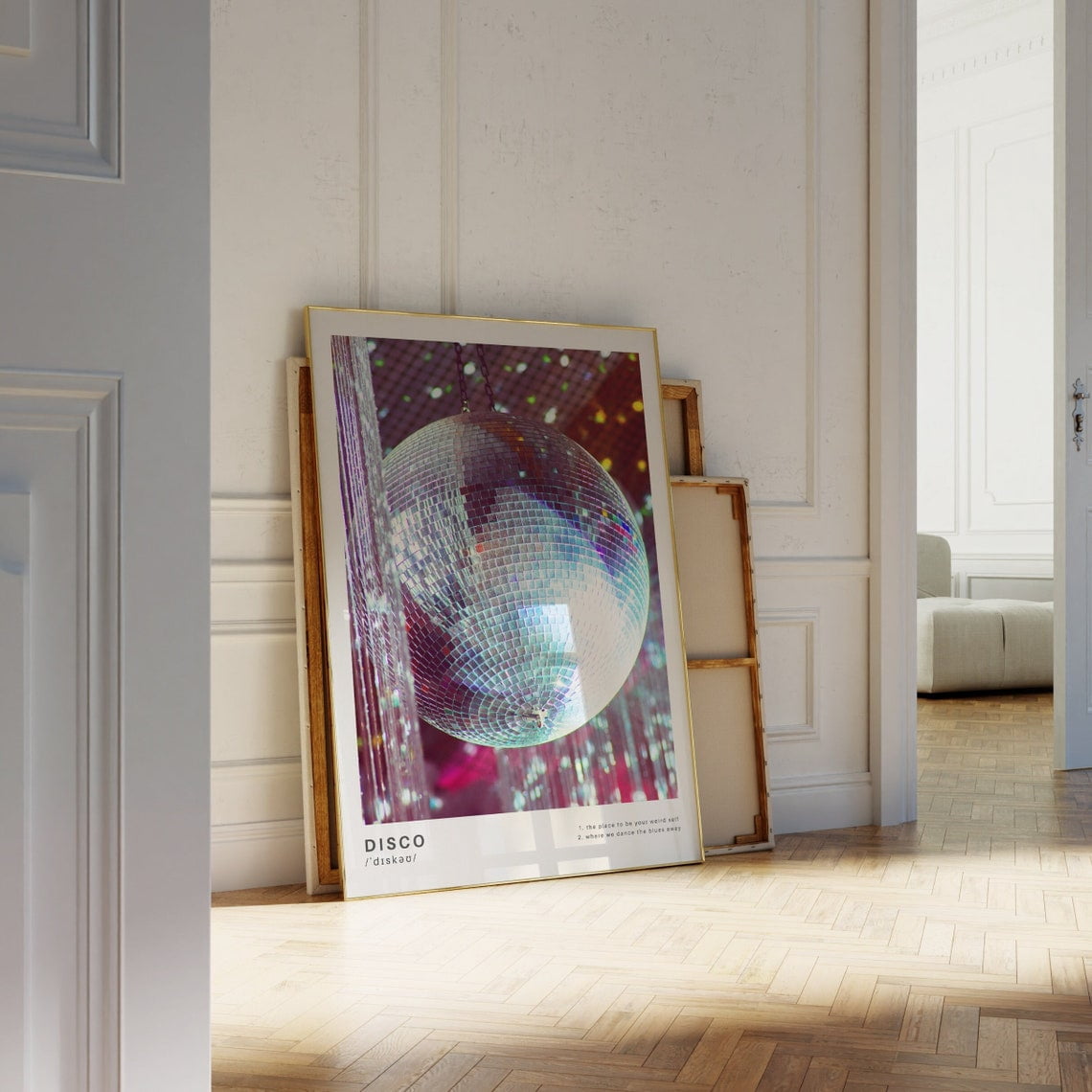 Modroom Trendy Disco Ball Print Colourful Disco Wall Art Retro Dorm ...