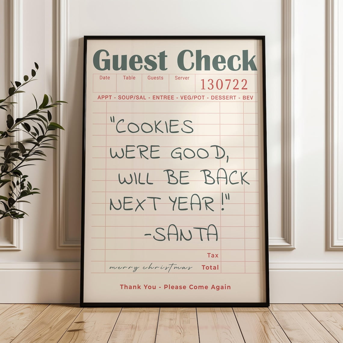 Modroom Trendy Guest Check Print, Holiday Bar Cart Decor, Retro Guest ...
