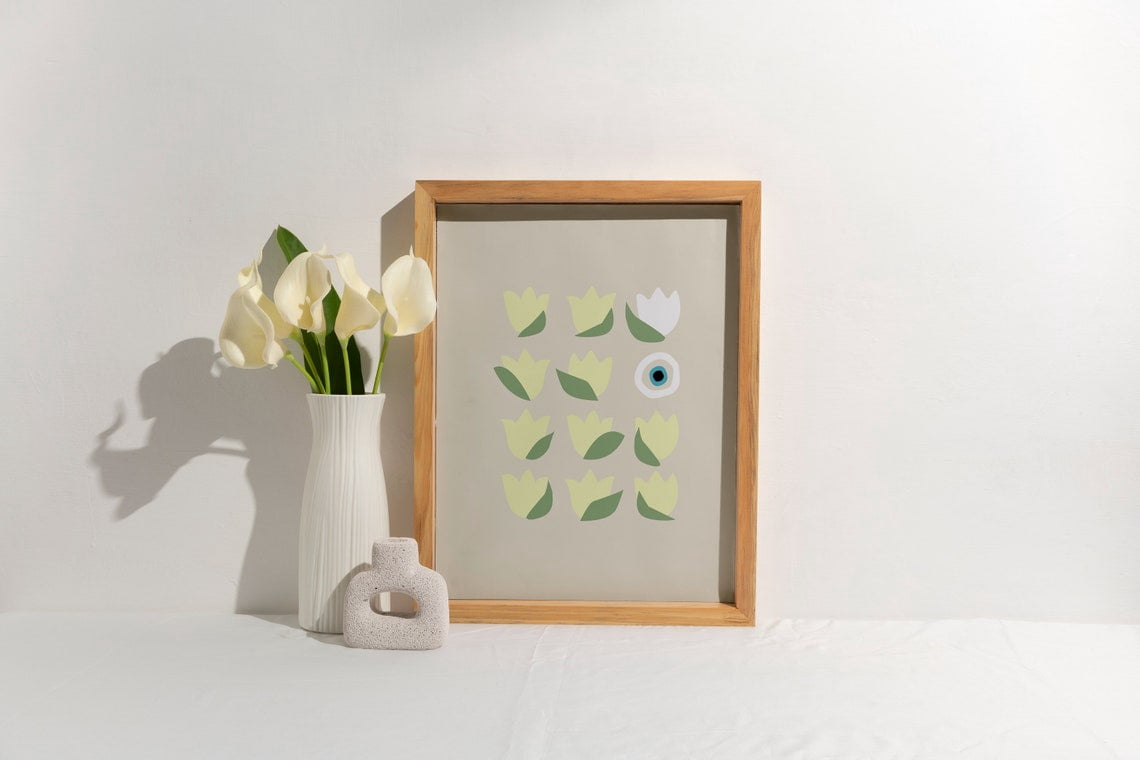 Modroom Trendy Wall Art *Evil Eye Series* Flower Tulip Evil Eye Print ...