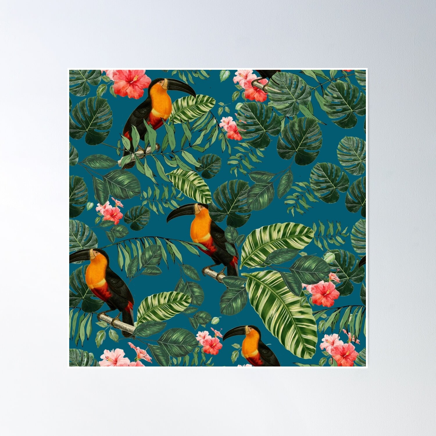 Modroom Tropical Birds Poster Wall Art, Modern Wall Decor, 30x30 ...