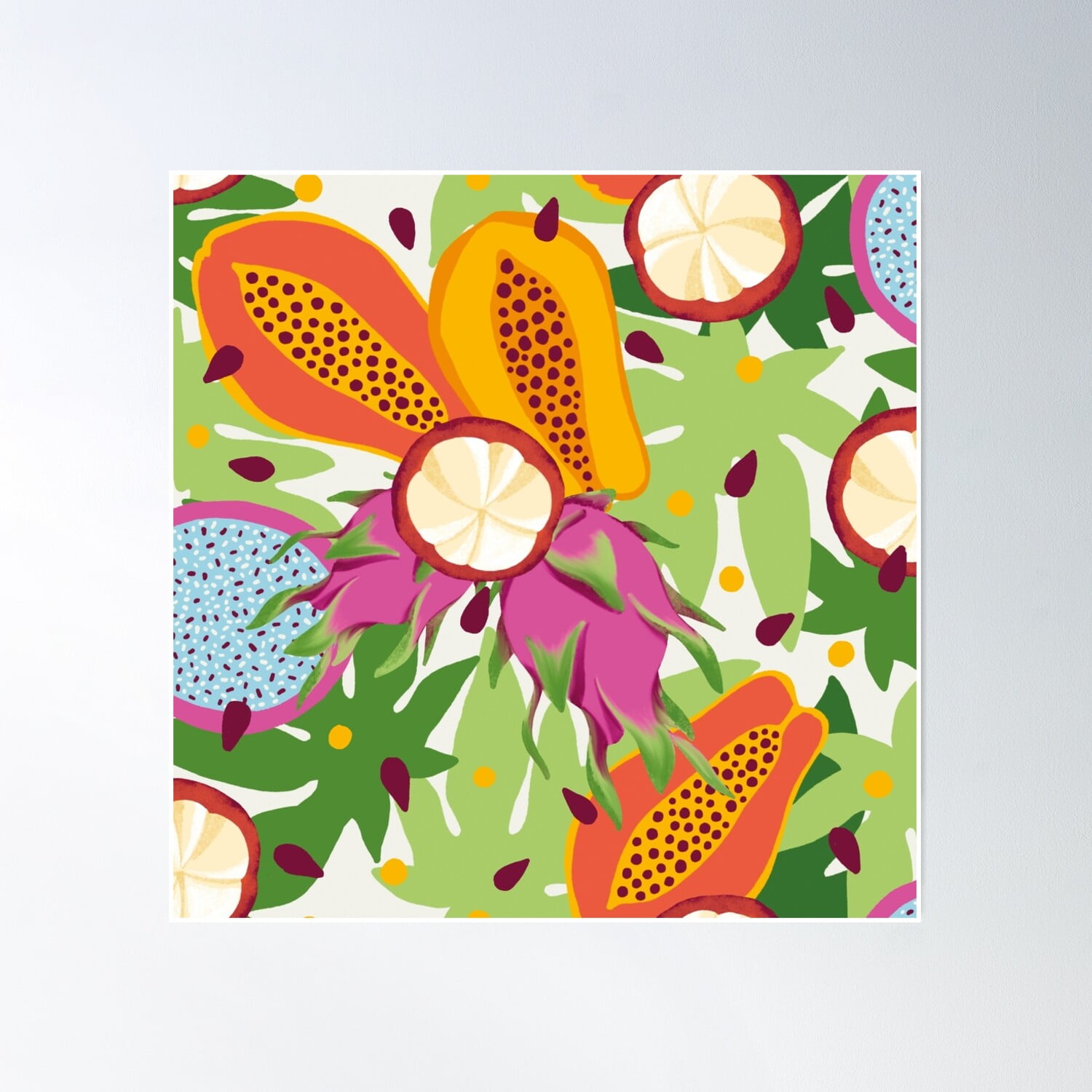 Modroom Tropical Fruit Poster Wall Art, Modern Wall Decor, 16x16 ...