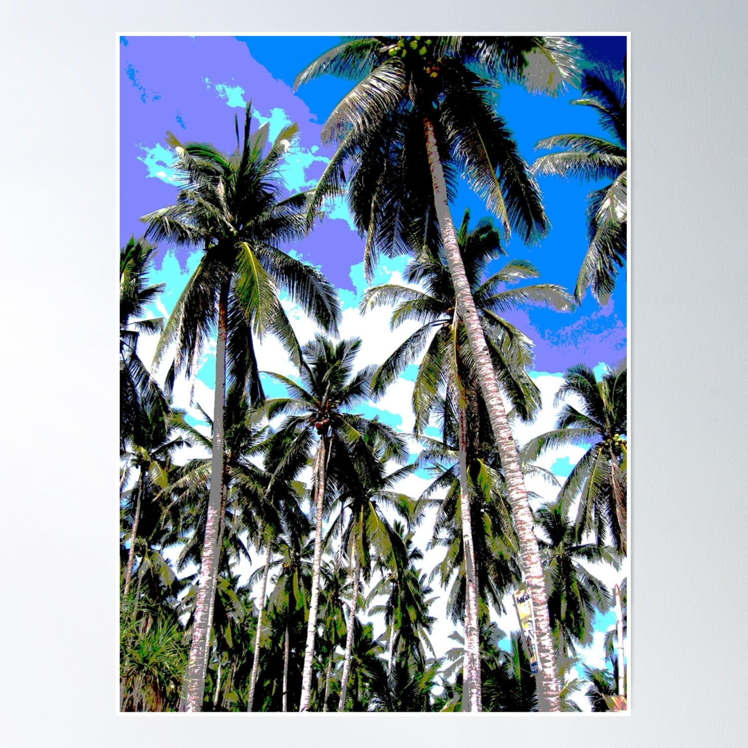 Modroom Tropical Palm Trees. Posterised Colour Design. Poster Wall Art ...