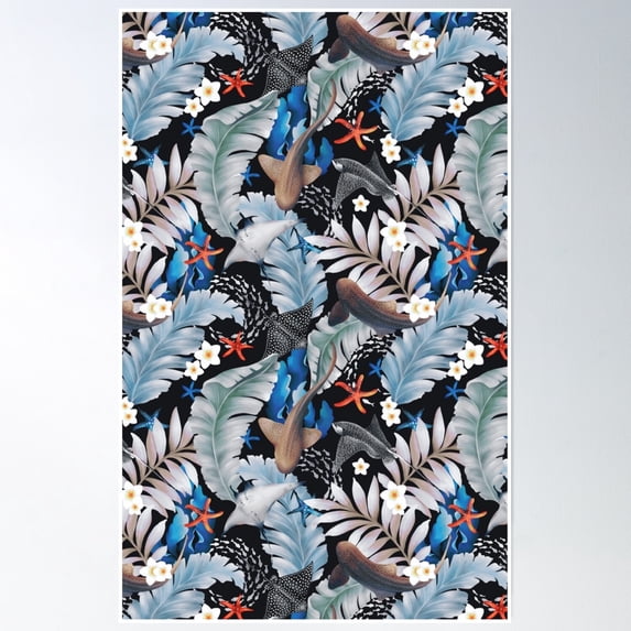 Modroom Tropical Reef Harmony Poster Wall Art, Modern Wall Decor, 12x18 ...