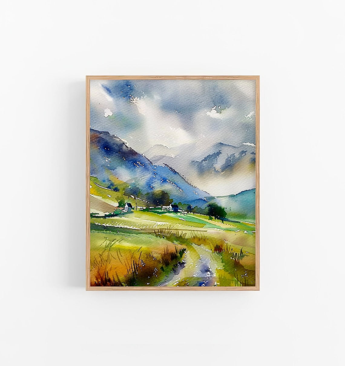 Modroom Trossachs Watercolor Art Print Scotland Landscape Watercolor ...