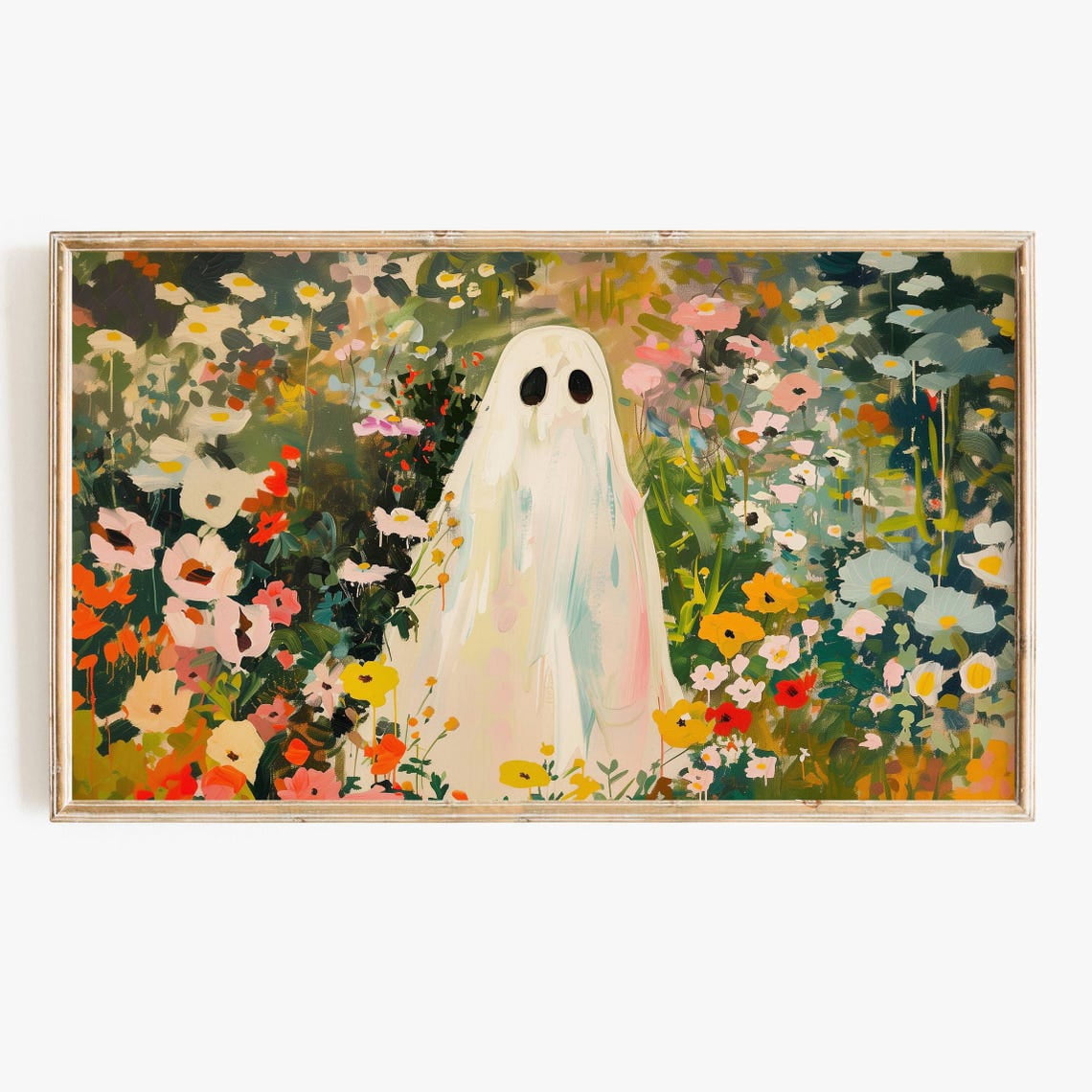 Modroom Tv Art | Botanical Ghost Painting | Spooky Colorful Wildflower ...