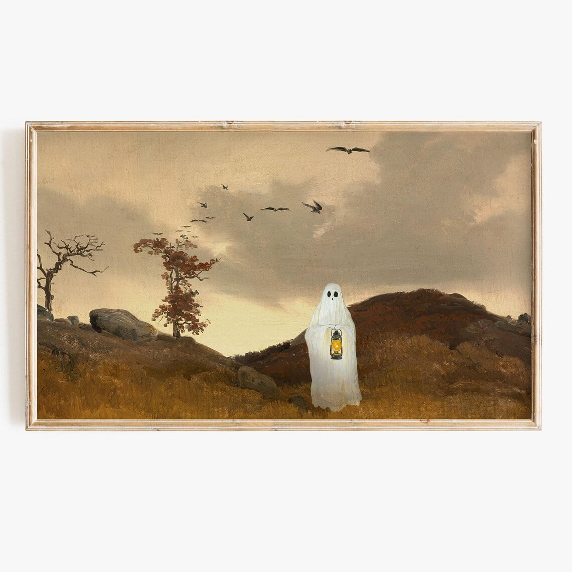 Modroom Tv Art | Vintage Ghost Painting | Fall Spooky Landscape ...
