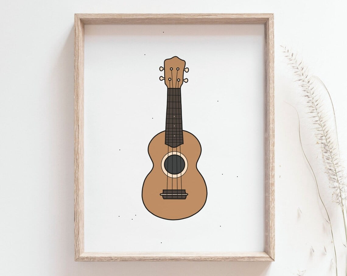 Modroom Ukulele Print - Music Intrument Poster, Good Vibes, Guitar ...