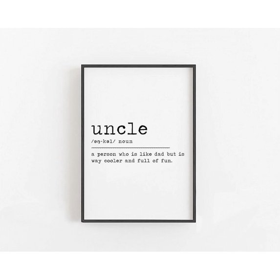 Modroom Uncle Definition Poster – Thoughtful Wall Art Uncles from Niece ...