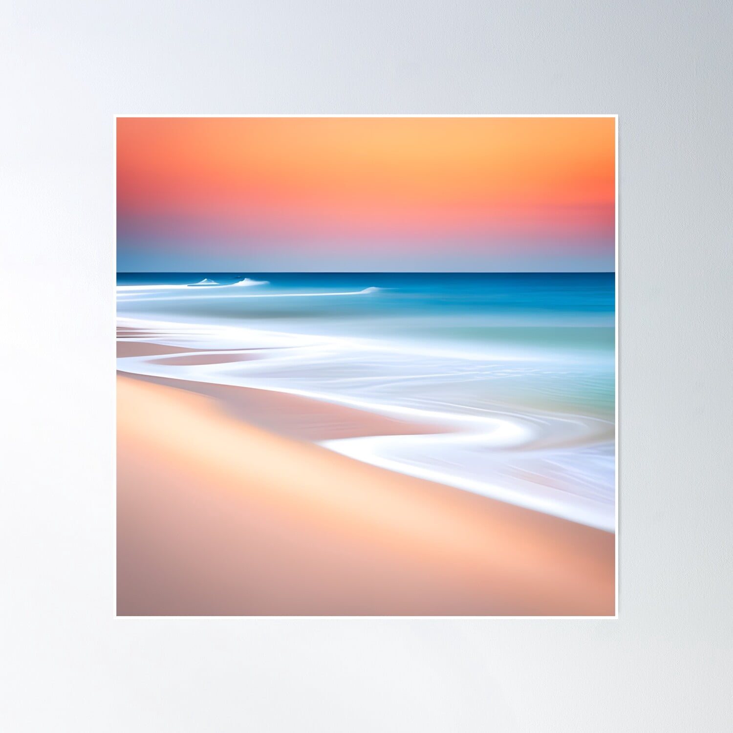Modroom View Of Ocean Sunset Colors From A Beach Poster Wall Art ...