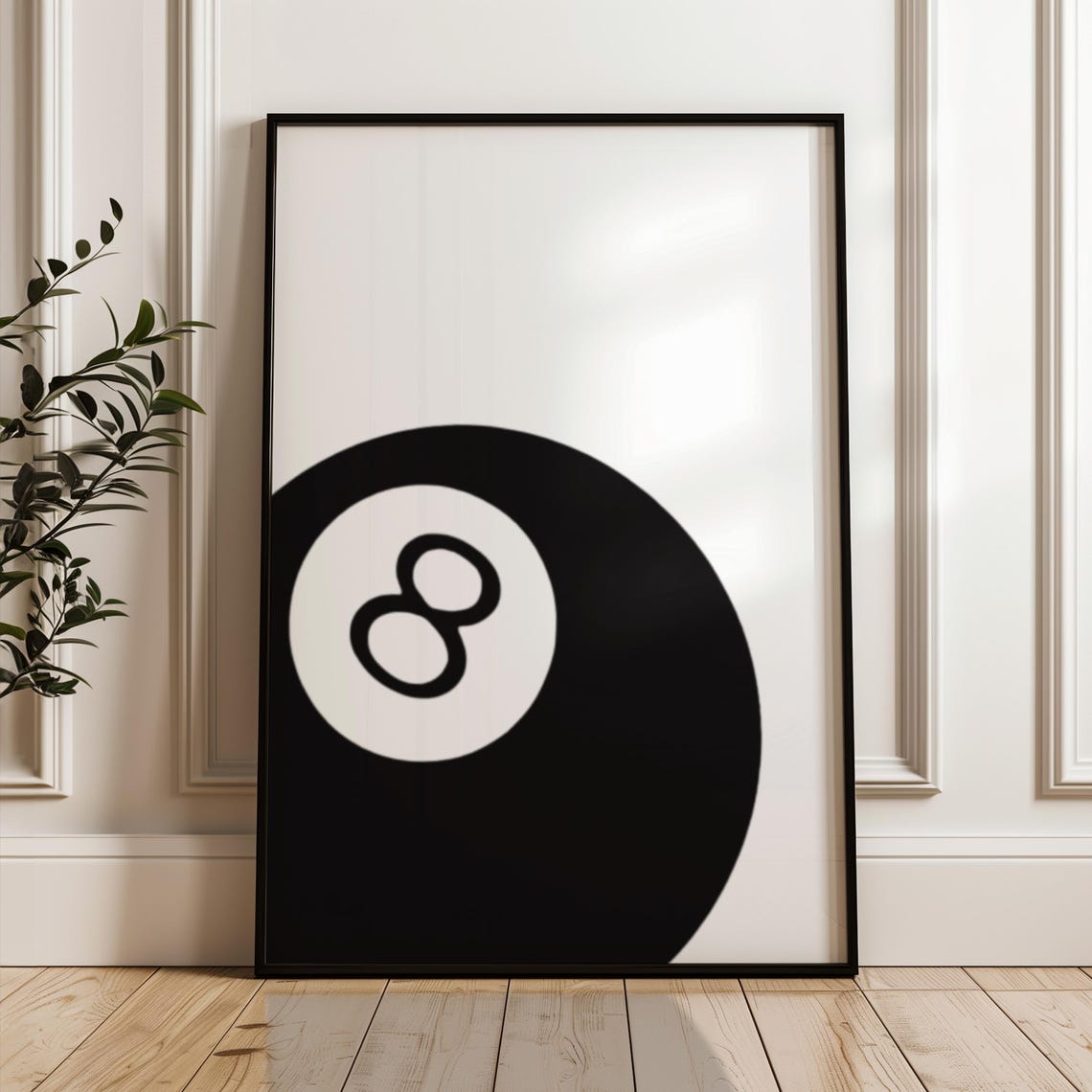 Modroom Vintage 8 Pool Ball Print, Funky Hand-Drawn Wall Art, Trendy ...