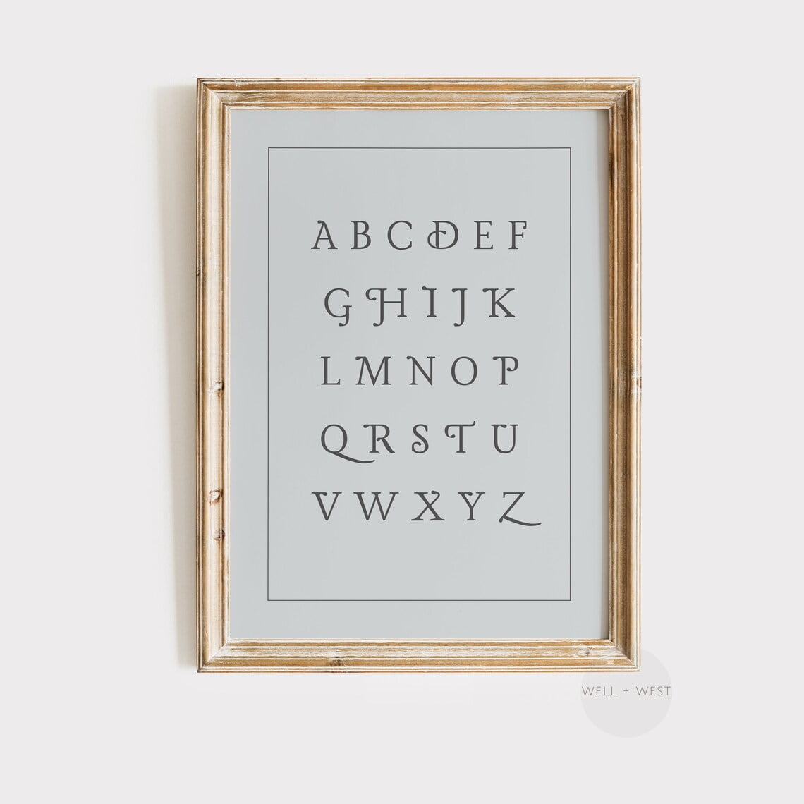 Modroom Vintage Alphabet Poster, Blue Nursery Poster, Kids Playroom ...