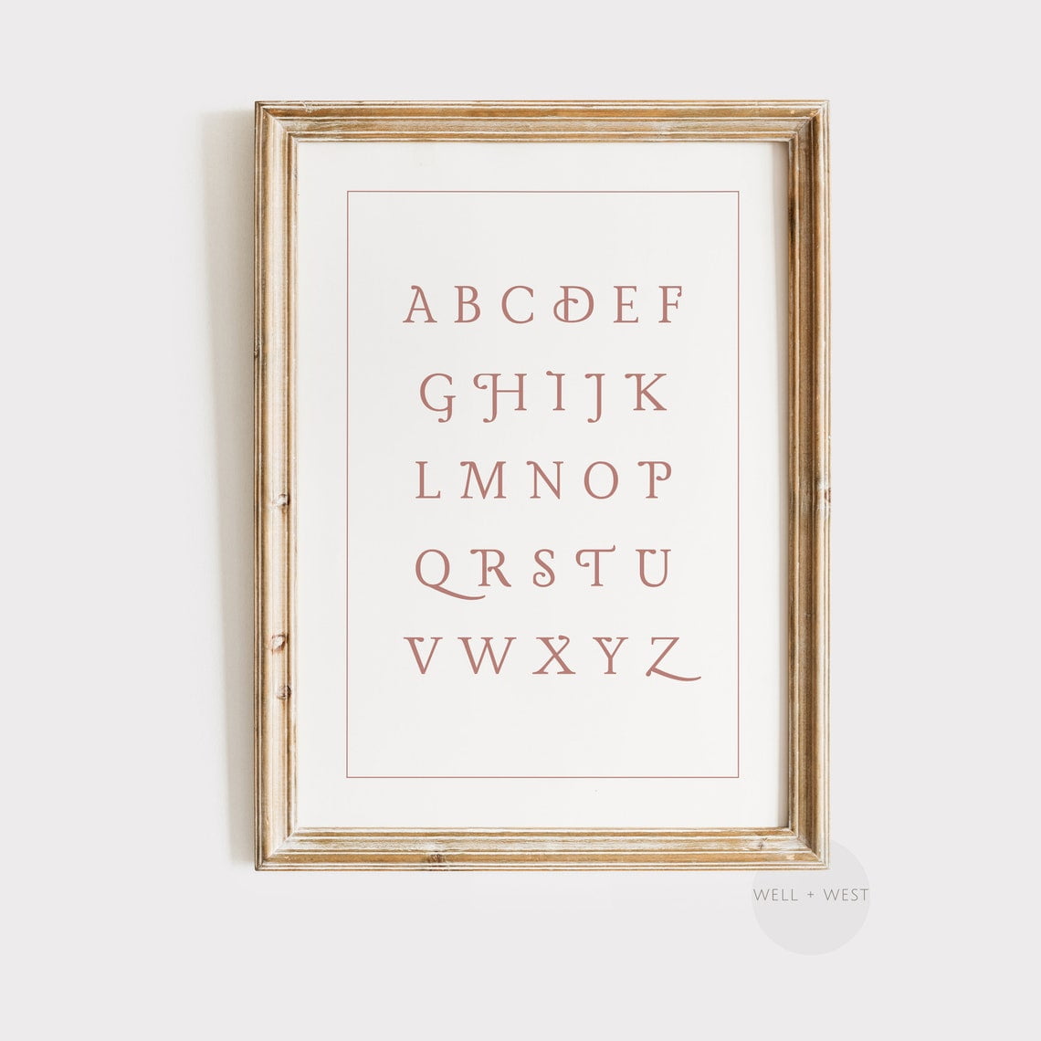 Modroom Vintage Alphabet Poster, Light Pink Nursery Poster, Girls ...