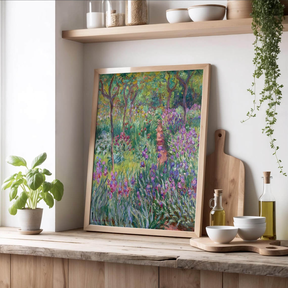 Modroom Vintage Claude Monet Painting | Giverny Garden Wall Art ...