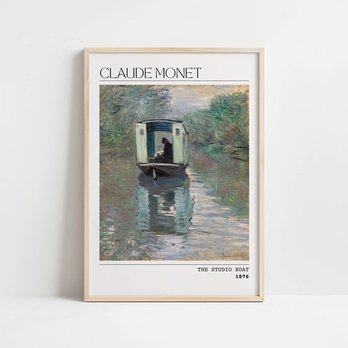 Modroom Vintage Claude Monet Painting | The Studio Boat | Impressionist ...