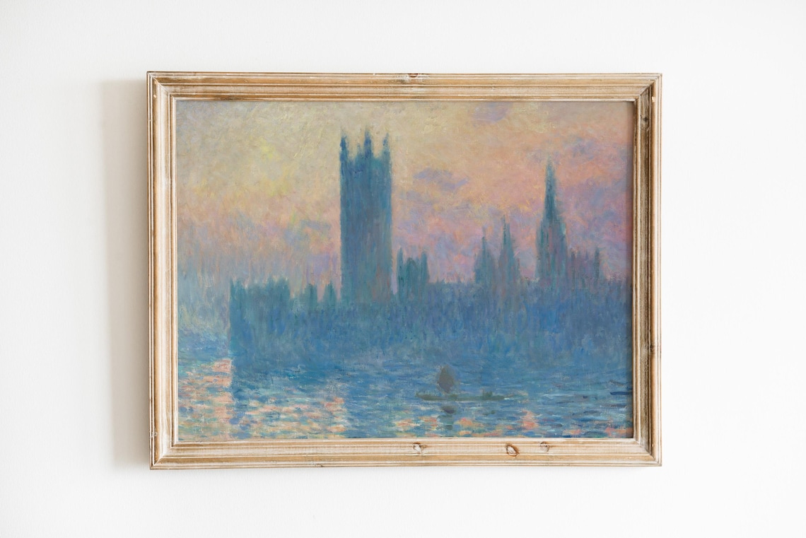 Modroom Vintage Claude Monet Print, The Houses Of Parliament, Sunset ...