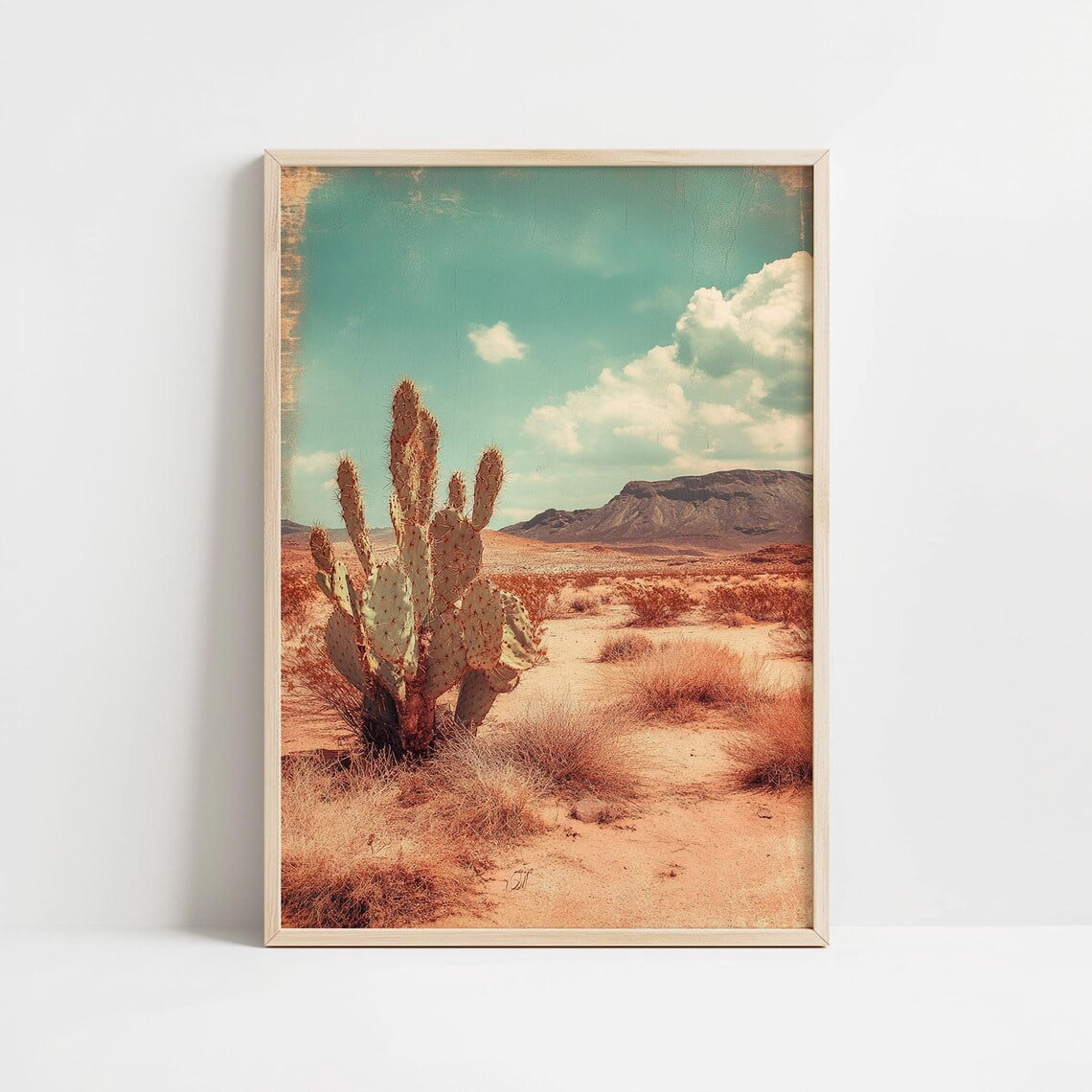 Modroom Vintage Desert Cactus Wall Art | Southwest Decor | Rustic ...
