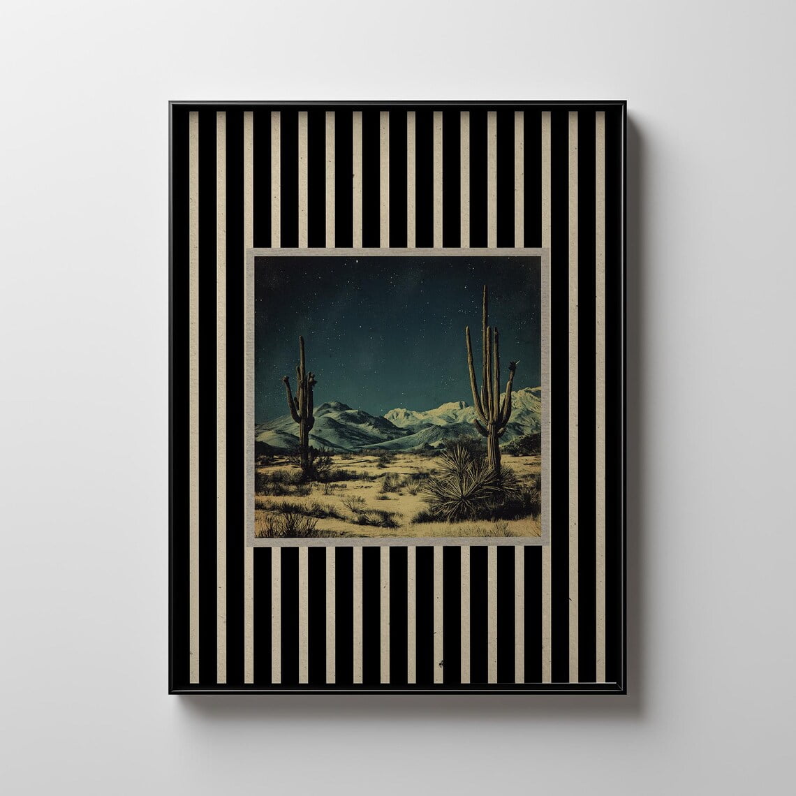 Modroom Vintage Desert Night Postcard Print Eclectic Wall Decor Bold ...