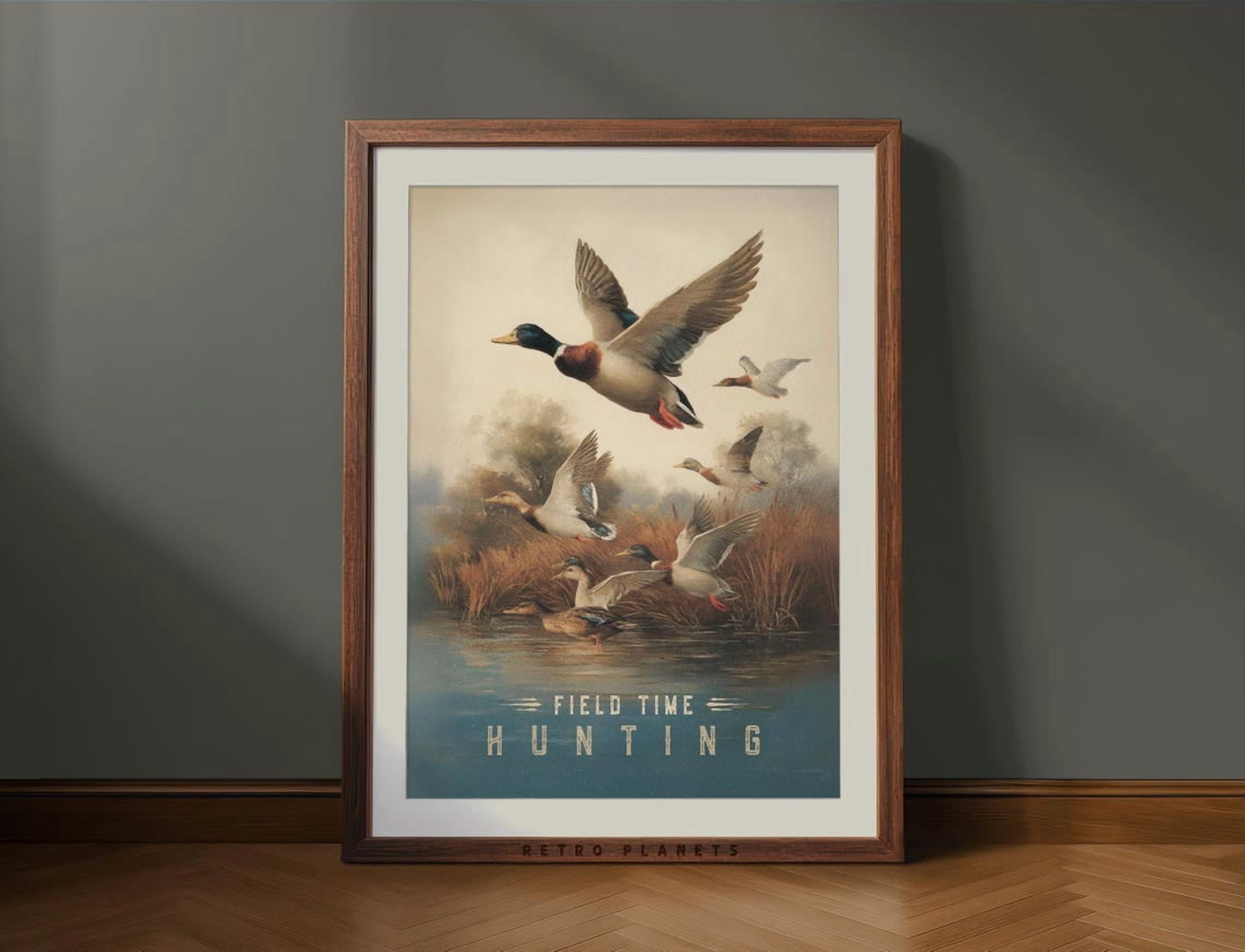 Modroom Vintage Duck Hunting Wall Art Retro Waterfowl Print For Cabin Decor And Outdoorsy Spaces ...