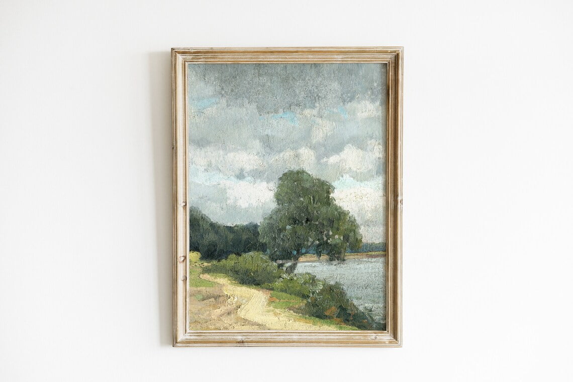 Modroom Vintage Farmhouse Countryside - Rustic Vertical River Landscape ...