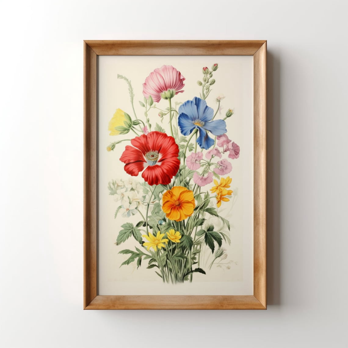 Modroom Vintage Floral Print Art, Botanical Print, Bedroom Wall Art ...