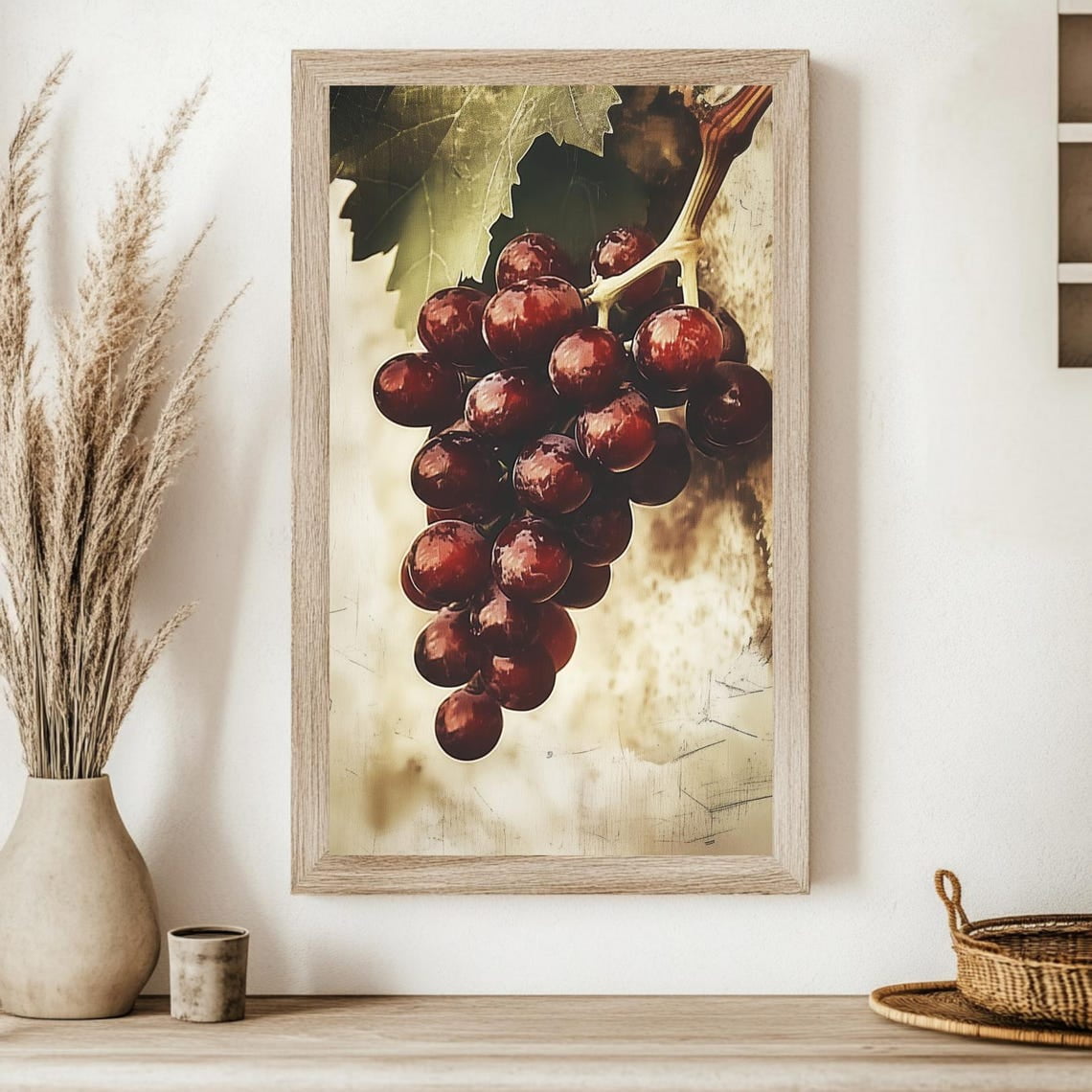 Modroom Vintage Grape Vine Print Vineyard Wall Art Winery Artwork Wine ...