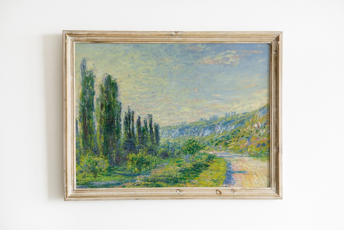 Modroom Vintage Landscape Meadow Painting | Antique French Countryside ...