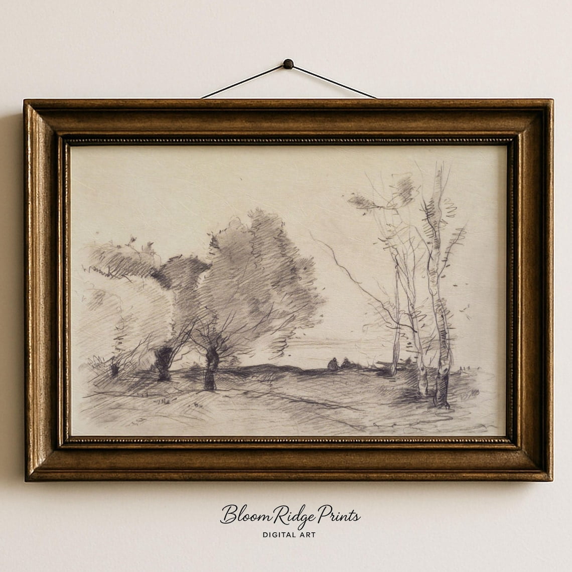 Modroom Vintage Landscape Sketch Sketch Of Trees | Minimalist Gallery ...