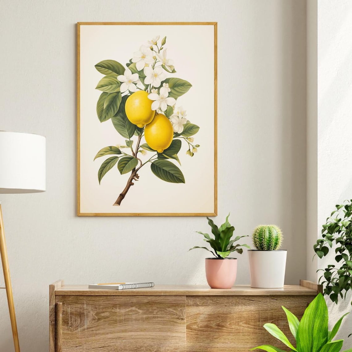 Modroom Vintage Lemon Tree Print Citrus Wall Art Retro Kitchen Decor ...