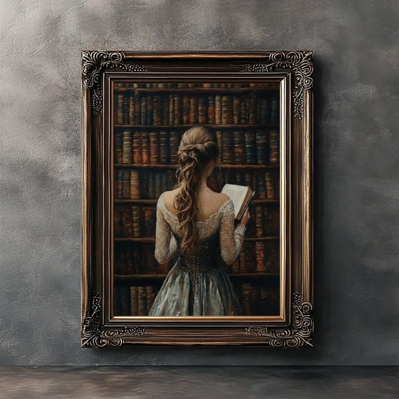 Modroom Vintage Library Poster, Gothic Dark Academia Bookish Wall Art ...