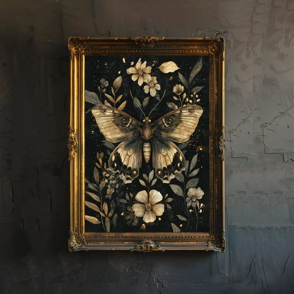 No Frame Luna Moth 2026 Lunar Calendar • Vintage Botanical Moon Phase ...