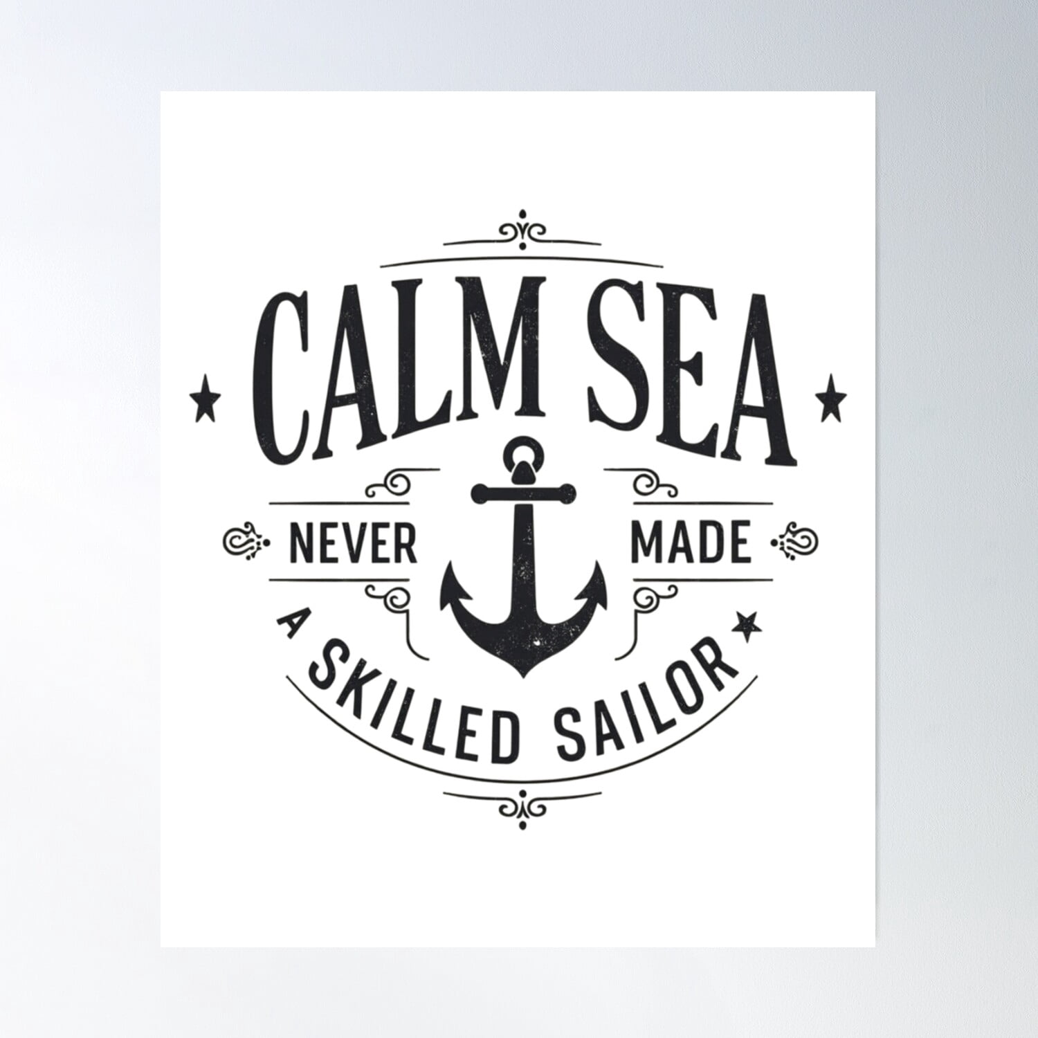 Modroom Vintage Nautical Anchor Design: Skilled Sailor Quote Poster ...